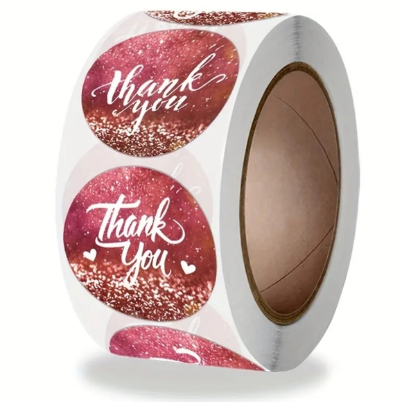 unbranded | Office | Hearts Red Thank You Stickers 50pc Roll | Poshmark